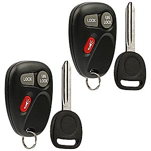 Key Fob Keyless Entry Remote with Ignition Key fits Chevy Astro Blazer S10 Silverado Suburban Tahoe/GMC Jimmy Safari Sierra Sonoma Yukon/Oldsmobile Bravada (15732803), Set of 2