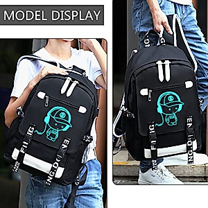 RM Family Backpack for Boys, 15.6 Laptop Backpack with USB Charging Port, Bookbag for School with Anti-Theft Lock,Teens Backpack Cool Backpack for Boys Includes Pencil Bag,luminous backpack