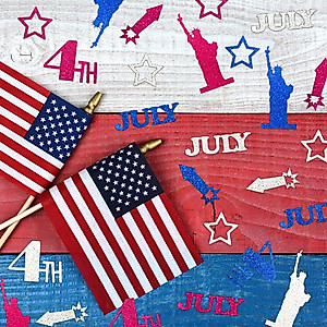 200pcs Patriotic Table Confetti, Red White Blue Sequin Sprinkles Confetti Decorations 4th of July Glitter Confetti Star Statue of Liberty Sprinkles for Patriotic Party Birthday Baby Shower Decor