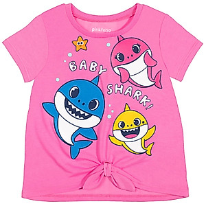 Pinkfong Baby Shark Toddler Girls Graphic T-Shirt and Leggings Outfit Set Pink/Blue 3T