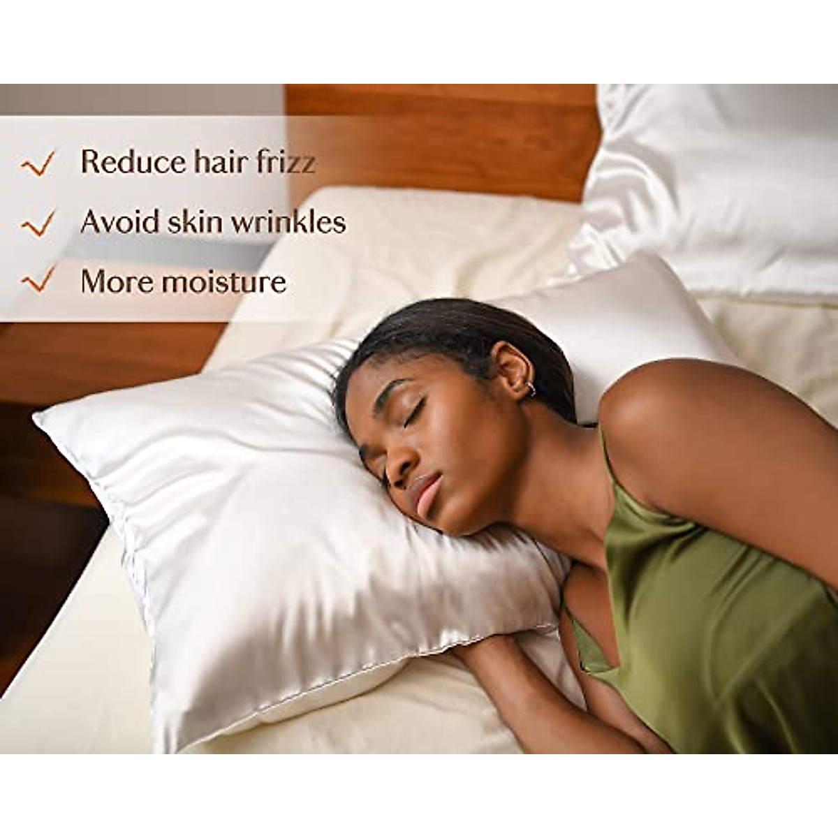 YANIBEST Satin Pillowcase for Hair and Skin - Super Soft Silk Pillowcase for Hair and Skin 2 Pack 20x30 inches | Cooling Satin Pillowcases with Zipper | Satin Pillow Case Standard Size Queen