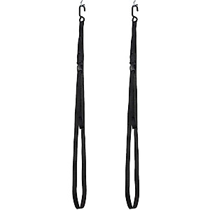 HTTMT- Single Kayak Wall Hanger Storage Strap Garage Canoe Hoists55 lb Capacity for Indoor/Outdoor Room Wall Strap Hanger Mounting [P/N: KAYAK-W06-BK]