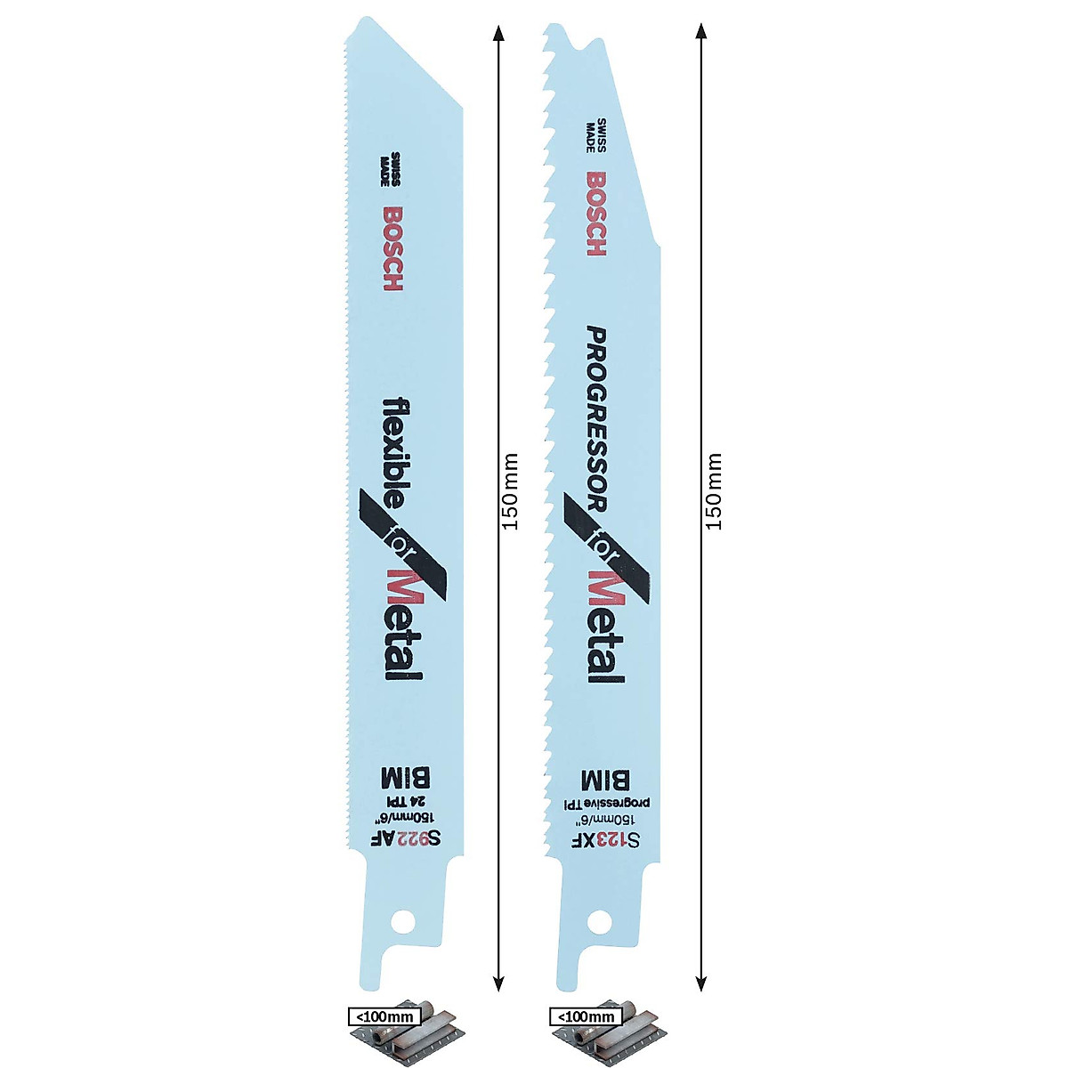 Bosch Professional 260925C109 2 TLG. Säbelsägeblatt (für Metall, Zubehör Säbelsäge) 2-Piece Set. Reciprocating Blade, Accessory Sabre Saw