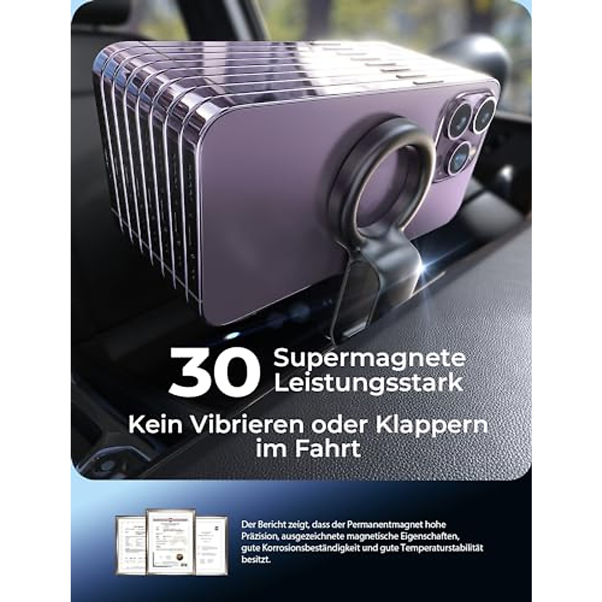 LISEN Fits MagSafe Car Mount - [30 Super Magnets] Magnetic Car Phone Mount, Air Vent Cell Phone Holder Clip, Automobile Car Phone Hold for iPhone 15 14 13 12 Pro Max Plus & MagSafe Case & All Phones