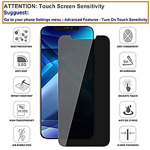 [3 Pack] iPhone 12 Pro Max Privacy Screen Protector, LYWHL Tempered Glass Anti-Spy Screen Protector for iPhone 12 Pro Max 6.7” 2020 5G, [Easy Installation] Anti-Peek Black 9H Hardness Bubble Free Case friendly