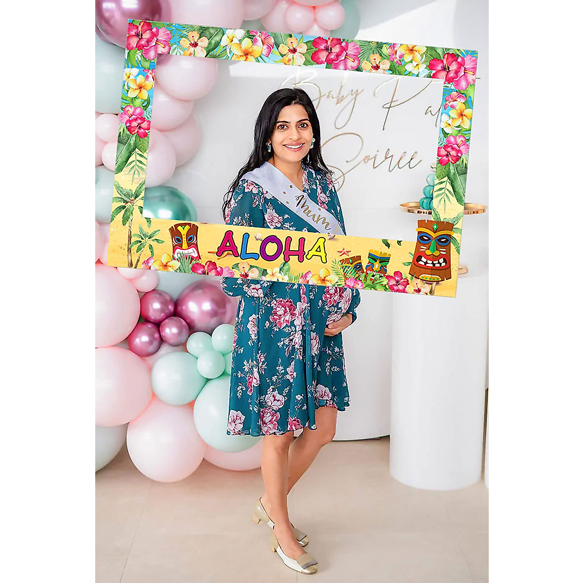24 PCS Aloha Party Photo Booth Props Hawaiian Party Photo Booth Props Aloha Party Photo Booth Frame Aloha Party Supplies Aloha Baby Shower Decoration Aloha Bridal Shower