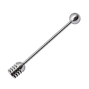 1Pieces Honey Stirrer Spoon Long Handle Honey Dipper Stainless Steel Stirrer Honey Spoon Mixing Tool for Honey Jam Jar Dispense