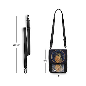 ALAZA Fox Portrait Boho Moon Star Small Crossbody Wallet Purse Cell Phone Bag Rfid Passport Holder with Credit Card Slots