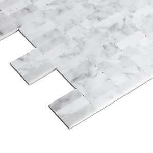 SpeedTiles FREEZY Timeless Natural Stone Tiles - Modern Peel & Stick Marble Tiles for Kitchen Backsplash, Fireplace, Interior Wall - 3X Faster Installation with No Mortar, No Grout - Sample