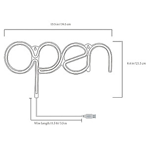 Open Signs for Business USB Powered Open Neon Sign Warm White 15.5x8.4 inch,Long Cord 11.5 FT Ad Board Open Display Light for Business,Café,Bar,Restaurant,Food Truck,Spa,Hotel,Bakery,Storefront(OWW)