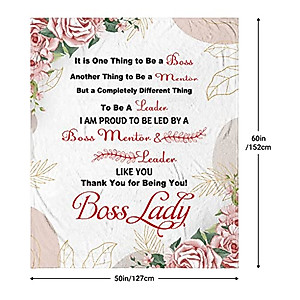 Boss Lady Gifts For Women, Gifts For Female Boss Blankets 60"x50", Boss Day Gifts, Boss Appreciation Gifts For Women, Boss Birthday Gifts For Women, Going Away Gift for Boss, Boss Gifts For Christmas