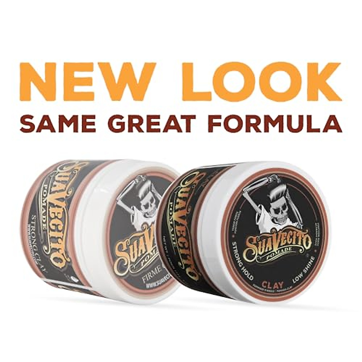 Suavecito Pomade Firme Clay 4 oz, 1 Pack - Strong Hold Hair Clay For Men - Low Shine Matte Hair Clay Pomade For Natural Texture Hairstyles