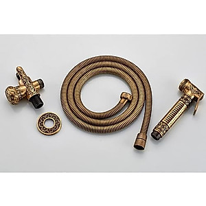 Toilet Bidet Kit with Hand Shower - Brass Handheld Bidet Sprayer - Toilet Shower Head with Hose Toilet Hand Shower Kit, for Personal Hygiene, Toilet Cleaning,A