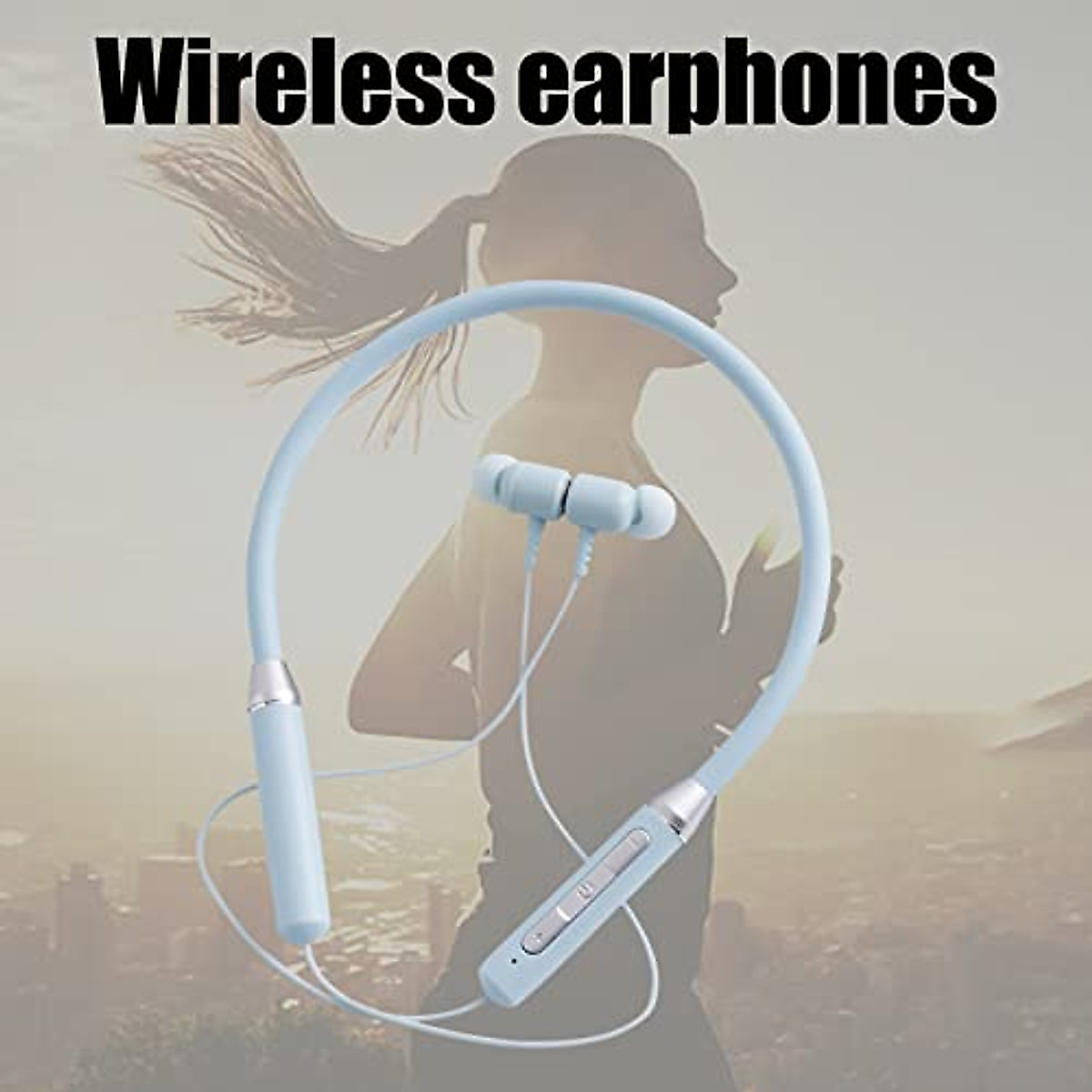 Neckband Bluetooth Headphones,HD Stereo Wireless Sports Earphones,Around Neck Bluetooth Headphones Noise Cancelling Mic,Magnetic Attraction