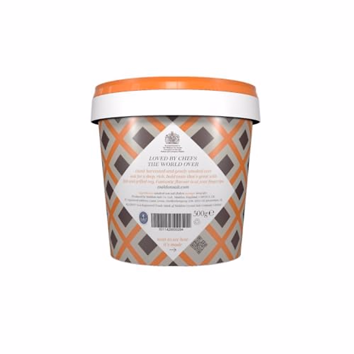 Maldon Salt, Smoked Sea Salt Flakes, 1.1 lb (500 g), Bulk Tub, Kosher, Natural, Gently Smoked Over Oak, Handcrafted, Gourmet, Pyramid Crystals