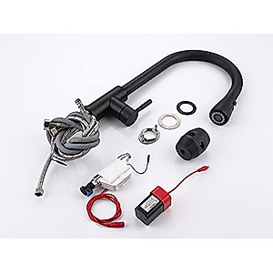 Kitchen Sink Faucet for Bar Farmhouse Commercial, High-end Touch Kitchen Faucets, Pull Out Black Kitchen Mixer Tap, Sensor Faucet, Swivel 360 Degree Hot and Cold Water Taps (Color : Black)