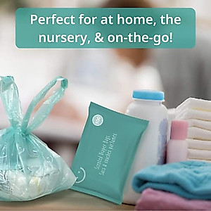 Baby Works - Disposable Diaper Bags, Baby Powder Scent Neutralizes Odors, Diaper Disposal or Pet Waste Bags - 200 Count