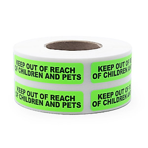 LabelValue.com | Keep Out of Reach of Children and Pets Medical Healthcare Labels - 500 Labels Per Roll