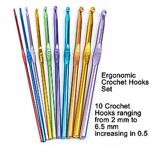 SDJNLXS 78Piece Crochet Kit for Beginners Crochet Kit with Yarn Set,10 Colors Crochet Yarn,Crochet Hooks,Stitch Markers,Crochet Bag etc,Used to Relieve Stres Crochet Starter Kit