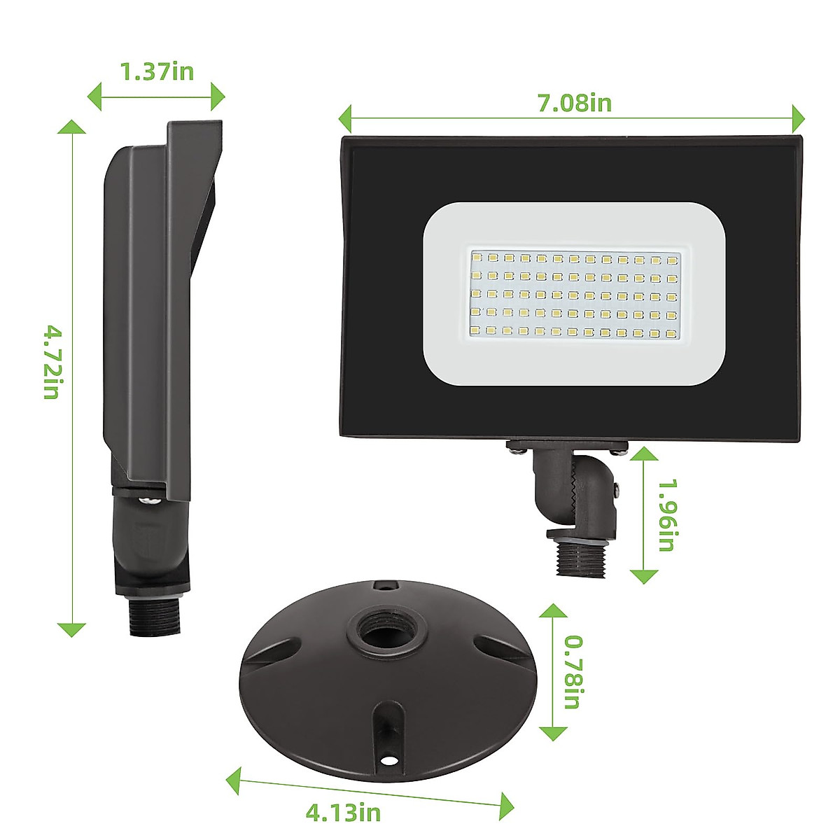 Tesoorda LED Flood Lights Outdoor, 40W LED Flood Light with Knuckle, 4400LM IP65 LED Security Light with Dusk to Dawn Photocell, 5000K Portable Outdoor Floodlights for Yard, Garden, Playground