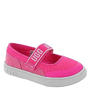 UGG Unisex-Child Rennon Skimmer Glitter Sneaker, Taffy Pink, 11 Little Kid