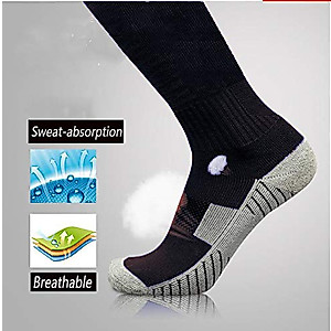 LingTu Soccer Socks 3 Pairs Team-Sport Knee High Breathable Football Socks for Men Youth Kids Boys