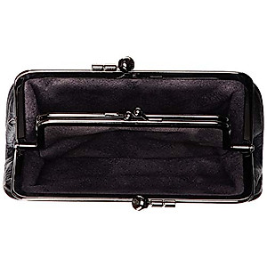 Indenya 340 Parent-Child Coin Purse, Black Deerskin x Red Lacquer Dragonfly Pattern 1501-21-008