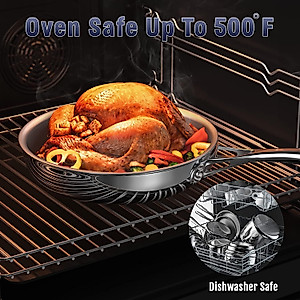 Cooks Standard Stainless Steel Kitchen Cookware Sets 10-Piece, Multi-Ply Full Clad Pots and Pans Cooking Set with Fry Pan, Dishwasher Safe, Oven Safe 500°F