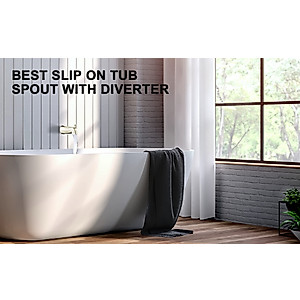 Gold Hao The Bathroom Universal Slip-On Tub Spout with Diverter - 5" Bathtub Faucet with Diverter, Easy to Install & Save Water Leaks in Minutes, Fit 5/8" Copper Pipe (Brushed Nickel)