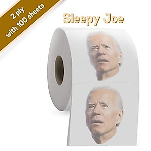Peelitical Toilet Paper Roll - Gag Gift Novelty TP With Full-Color Image - 2 Ply Bath Tissue 100 Sheets Per Roll - Funny Democrat Joke With Image Printed On Every Sheet (Sleepy Joe)