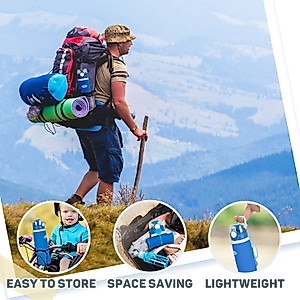 Kemier Collapsible Silicone Water Bottles-750ML,Medical Grade,BPA Free.Can Roll Up,26oz,Leak Proof Foldable Sports & Outdoor Water Bottles (Blue)