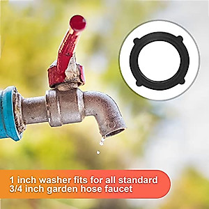 Garden Hose Washer Heavy Duty Rubber Washer Seals Fit All Standard 3/4 Inch Garden Hose and Water Faucet Fittings
