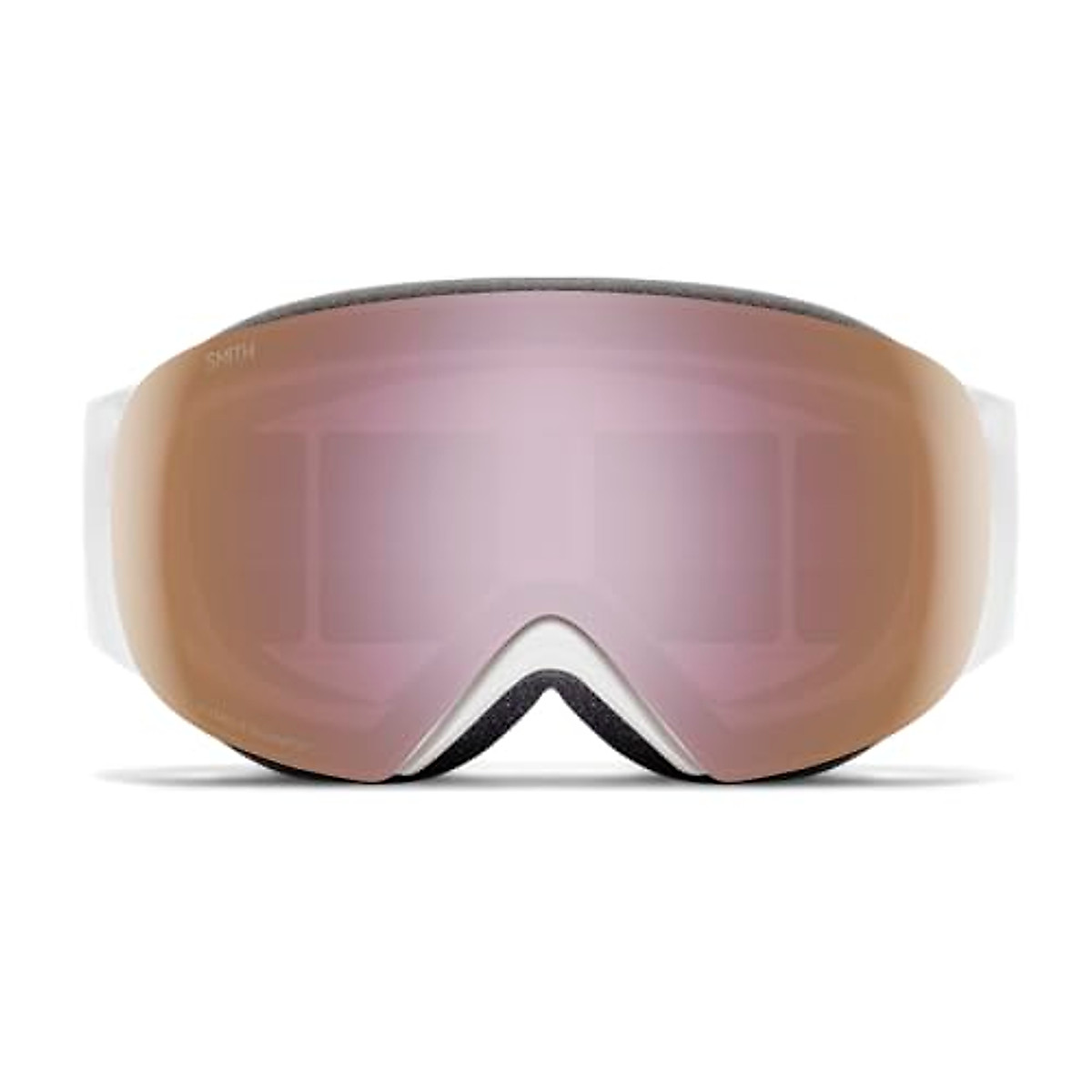 SMITH I/O MAG S Goggles with ChromaPop Lens for Women – Performance Snowsports Goggles with Easy Lens Change Technology for Skiing & Snowboarding – White Vapor + Everyday Rose Gold Mirror Lens