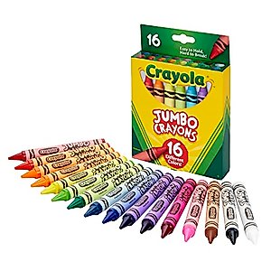 Crayola Jumbo Crayons, Assorted Colors, Great Toddler Crayons, 16 Count