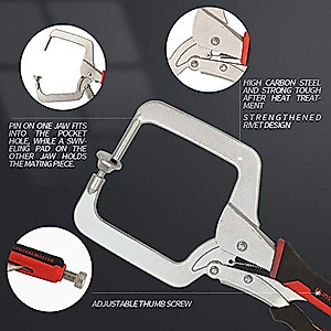 Monster & Master Pocket Hole Clamp, Right Angle Clamp For Woodworking and Pocket Hole Joinery, 11 inch, 2 Pack, MM-WWC-003x2.