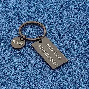 WUSUANED Don't Do Stupid Keychain Love Mom Dad Jewelry Gifts Sarcasm Gifts Reminder Gifts Funny Keychain For Family Daughter Son