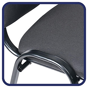 CLATINA Waiting Room Chairs Fabric Stackable Chairs Metal Frame with Lumbar Support and Thickened Seat Cushion for Waiting Conference Room Guest Chairs 1 Pack…