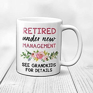 CANARY ROAD Retirement Mug | See Grandkids for Details | Retirement Gift for Women | Retirement Party Decor | Coworker Retirement | Retiree Gift | Boss Retirement