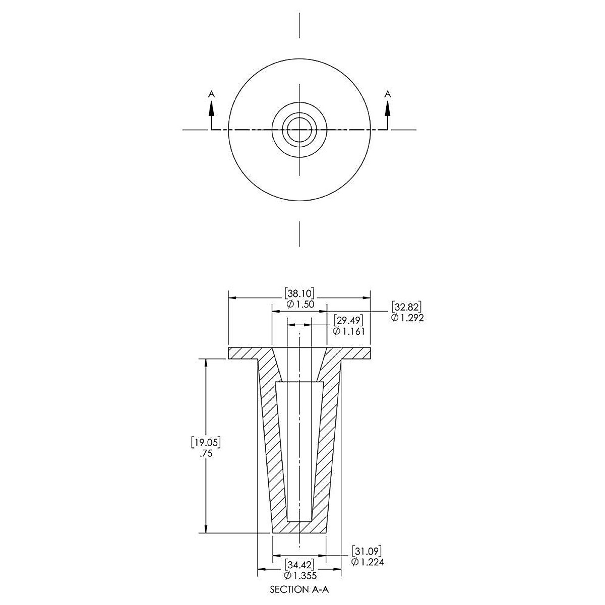 Caplugs T-15 T Series – Plastic Tapered Cap and Plug, 100 Pack, Red LD-PE, Cap OD 1.161" x Plug ID 1.355" Protective Closures, Dust and Moisture Seals, MIL Spec, SAE Fittings, Hydraulic (99394297)