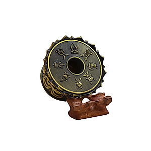 Tibet Tibetan Buddhism Buddha Prayer Wheel Display Stand - Hand Held Prayer Wheel Base Stand, Hand Held Prayer Wheel Holder for Hand Held Prayer Wheel(NO Prayer Wheel) (Bronze)