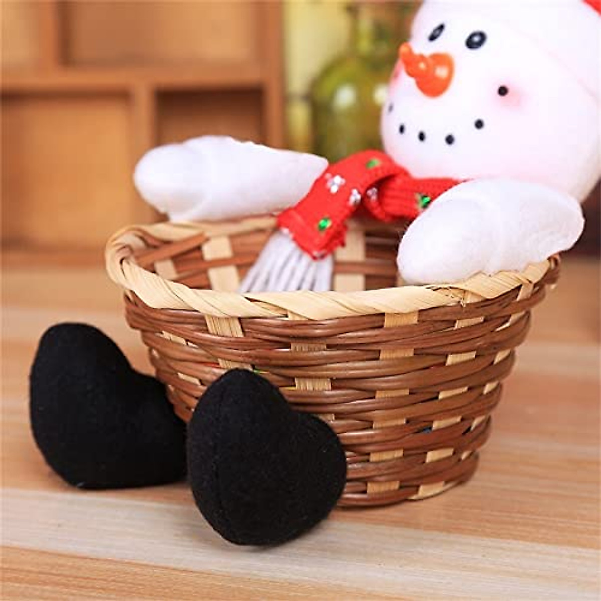 LAUPVXA Christmas Candy Dish, Christmas Basket, Christmas Candy Storage Basket, Santa Claus/Reindeer/Snowman/Gingerbread Man/Penguin for Christmas Decorations, Desktop Candy Dish-5 pcs