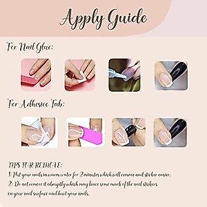 BABALAL Press on Nails Short Round Fake Nails Glossy Glue on Nails with Design Short Nails 24Pcs Oval Acrylic Nails for Women and Girls