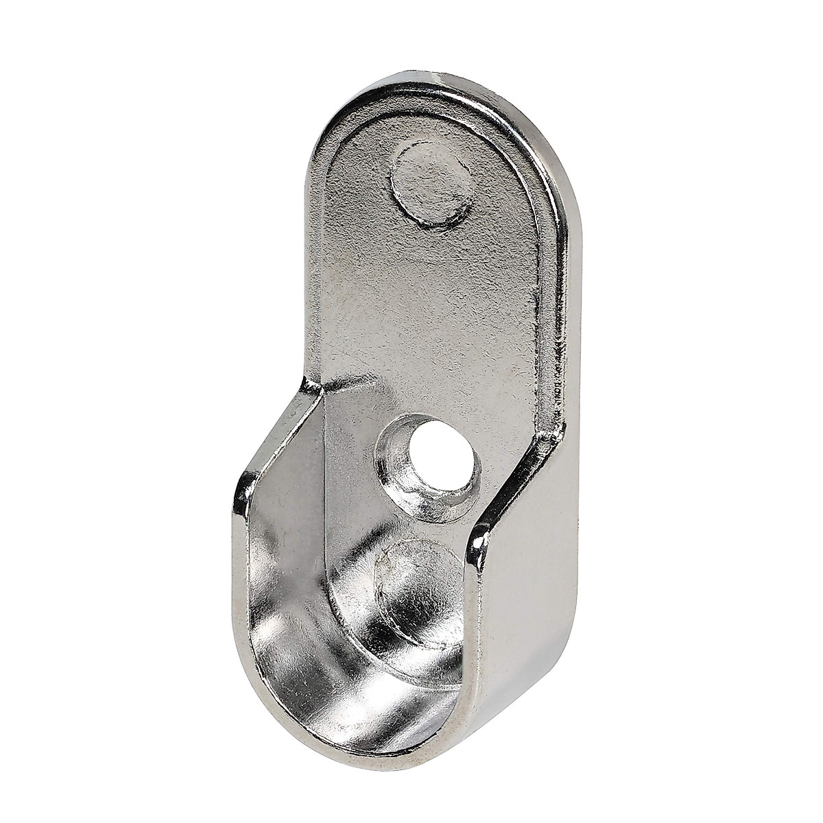 Rok Hardware Chrome 1-3/16" (30 mm) x 19/32" (15mm) Oval Closet Rod End Support with 3/16" (5mm) Pins 30X15X5MMCH (2 Pack)