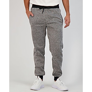 Real Essentials Mens Joggers Sweatpants Fleece Pants Sweat Clothing Pockets Baggy Elastic Cuffed Workout Bottom Athletic Soft Warm Winter Jogging Gym Active Track Work Tapered, Set 1, L, Pack of 3