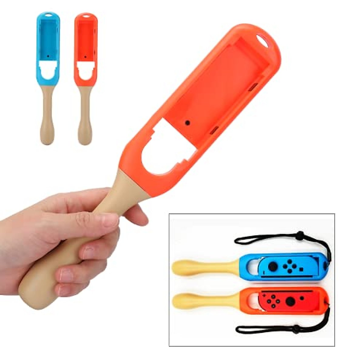 Raguso Game Drumsticks, Game Drum Stick Simple Design Lightweight Long Service Life Compact Size for Joy-Con Drumming Game for Switch Action Accessory Kit