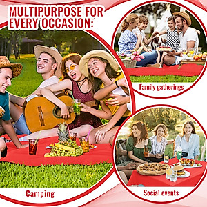 Preboun 2 Pcs Disposable Plastic Table Cover Roll 40 Inch x 100 ft Plastic Tablecloth Roll Disposable Table Cover, Plastic Table Cloth for Wedding Banque Party Decorations(Red)