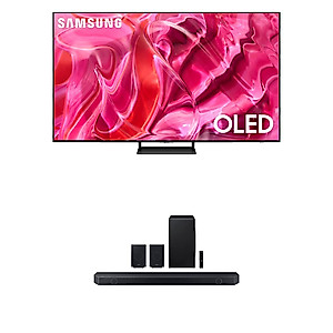 SAMSUNG 65-Inch Class OLED 4K S90C Series Quantum HDR, Dolby Atmos (QN65S90C, 2023 Model) + SAMSUNG HW-Q990C 11.1.4ch Soundbar w/Wireless Dolby Audio, Rear Speakers Included (Newest Model)