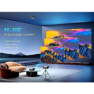 YOWHICK Projector 4K With WiFi and Bluetooth, 20000L Native 1080P Mini Projector For Outdoor Moives, Portable Video Projector For Home Theater, Compatible w/iOS/Android/Win/TV/PS5, White