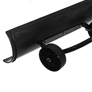 Gardenised Black Heavy Duty Snow Shovel Rolling Pusher Remover with Wheels and Wide Blades, (QI004186)