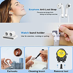 [7 in 1] Case for Airpods 2&1 Cute Funny Air Pods Cover, 3D Cartoon Character AirPod 2 Cover Silicone Protective Skin Boys Girls Fashion Kawaii Case for Apple Airpods1/2 with Keychain (Yellow)